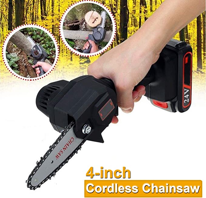 24V Mini electric chain saw Cordless small electric saw wireless handh ...